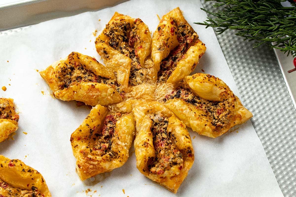 Pesto & Goat Cheese Snowflake Pastry - The Recipe Well