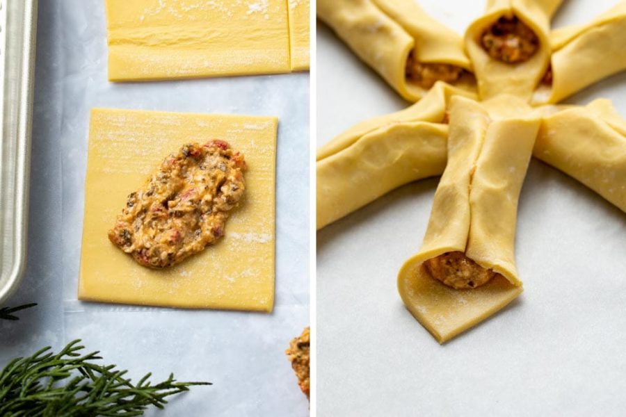 Pesto & Goat Cheese Snowflake Pastry - The Recipe Well