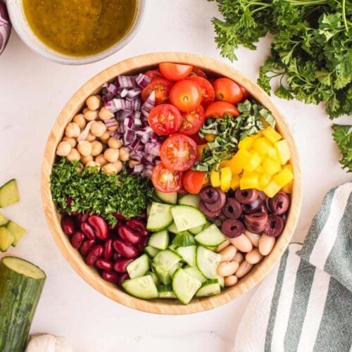 Mediterranean Bean Salad {perfect for meal prep & potlucks!}