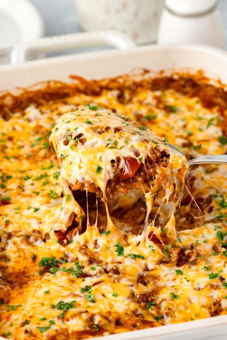 Taco Rice Casserole {a freezer friendly pantry meal!}