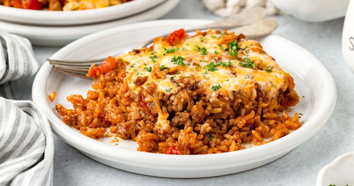 Taco Rice Casserole {a freezer friendly pantry meal!}