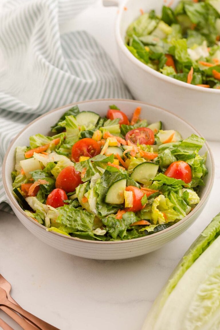 Our Go-To Romaine Lettuce Salad {a versatile side for any main!}